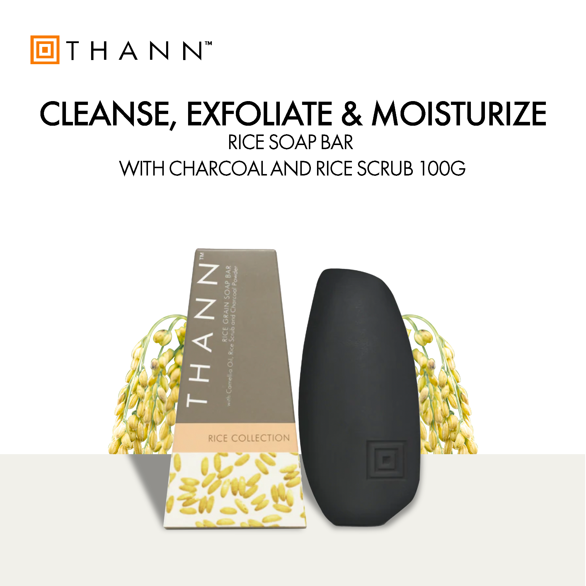 Rice Soap Bar With Charcoal And Rice Scrub 100g – THANN Singapore